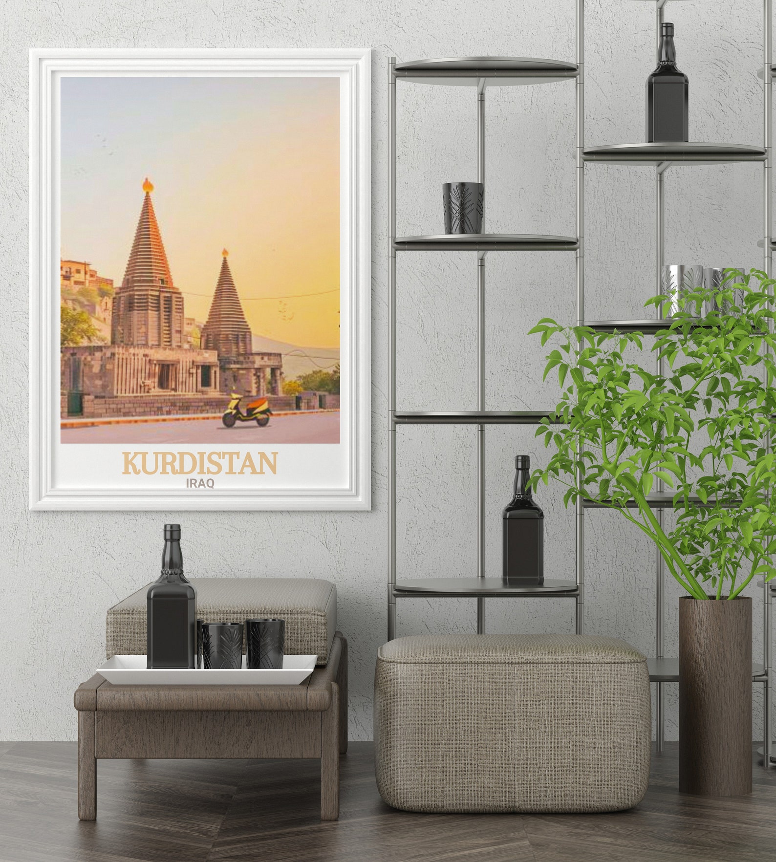 Kurdistan Poster - Gerahmter Kurdistan Druck - Lalish Tempel Kunst ...