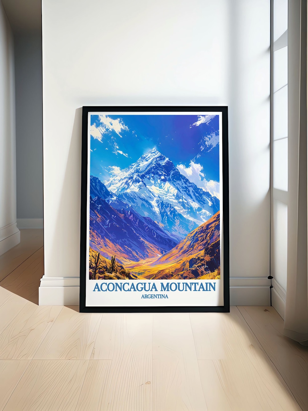 Aconcagua Mountain Print - Aconcagua Poster - Andes Mountain Art ...