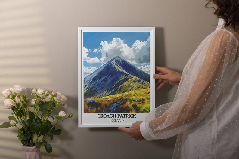 Croagh Patrick Trail and Summit Art - Croagh Patrick Print - Ireland's ...