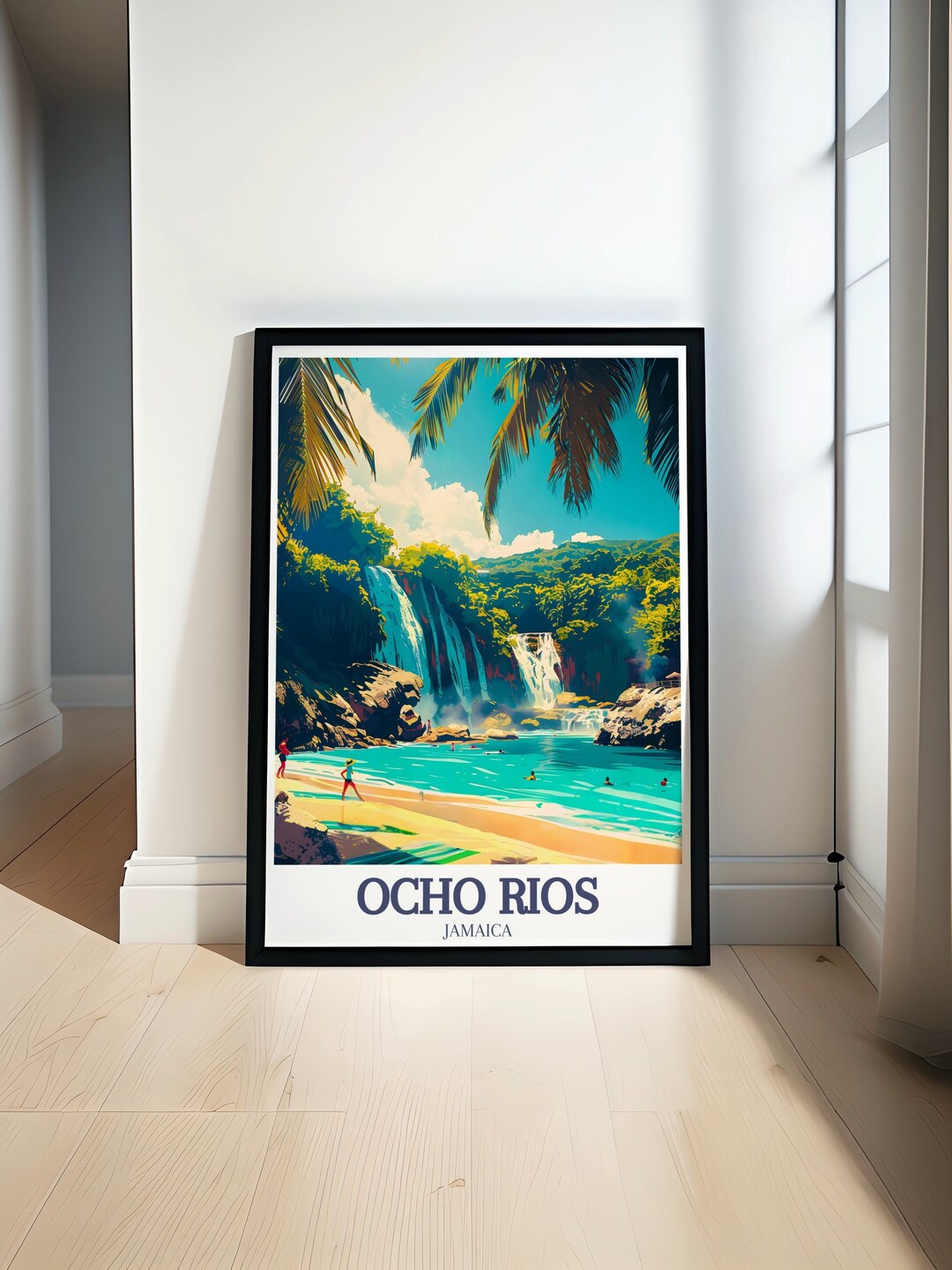 Ocho Rios Beach Wall Art -dunns River Falls Art - Ocho Rios Travel ...