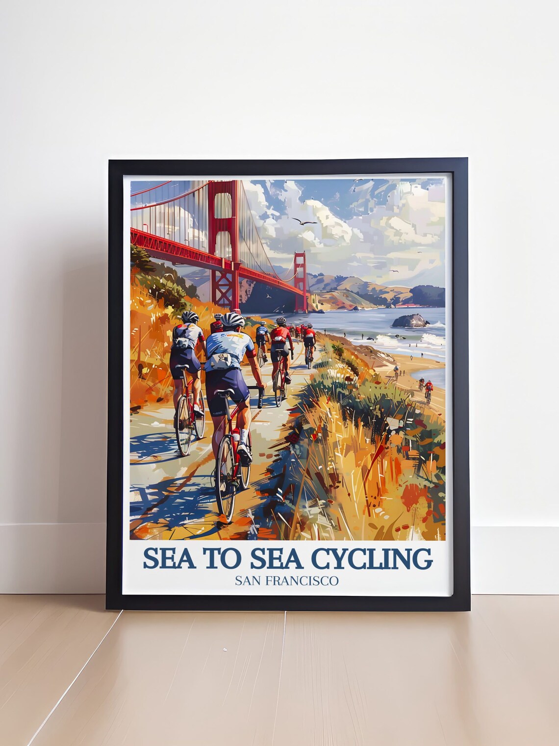 Sea-to-sea Cycling Print - Golden Gate Bridge Poster - C2C Cycling ...