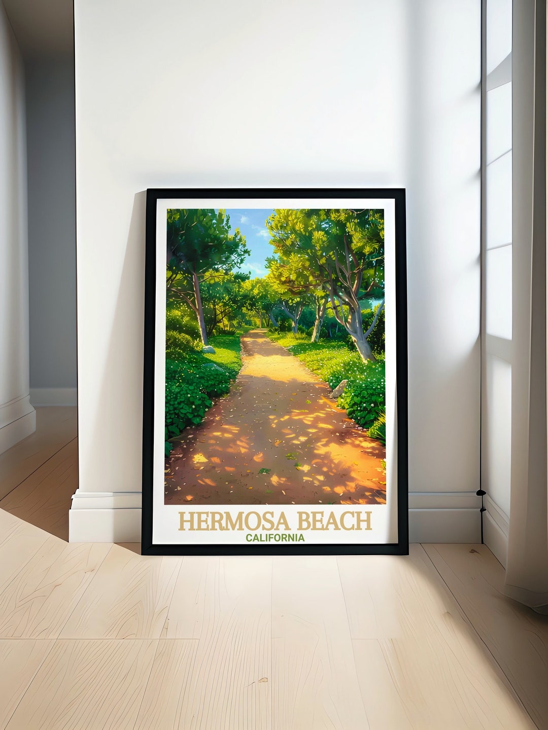 Hermosa Beach Wall Art - Hermosa Beach Print and Veterans Parkway ...