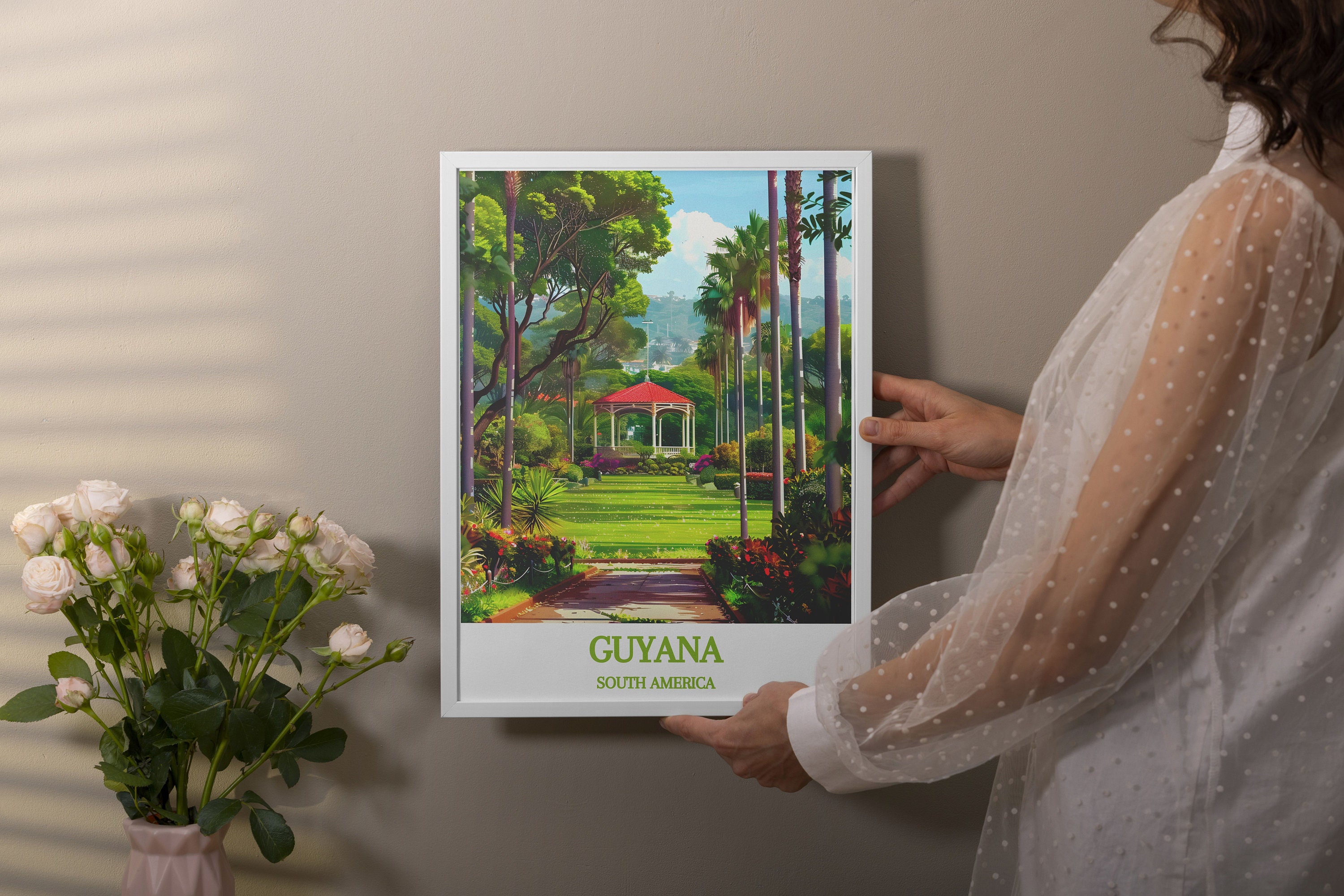 Guyana Poster - Framed Promenade Gardens Print - Guyana Wall Art ...