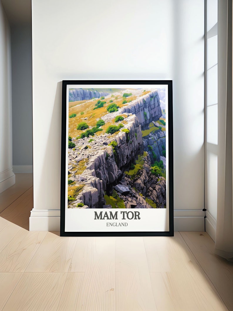 Mam Tor Landslip Print - the Great Ridge & Mam Tor Vintage Print - Mam ...