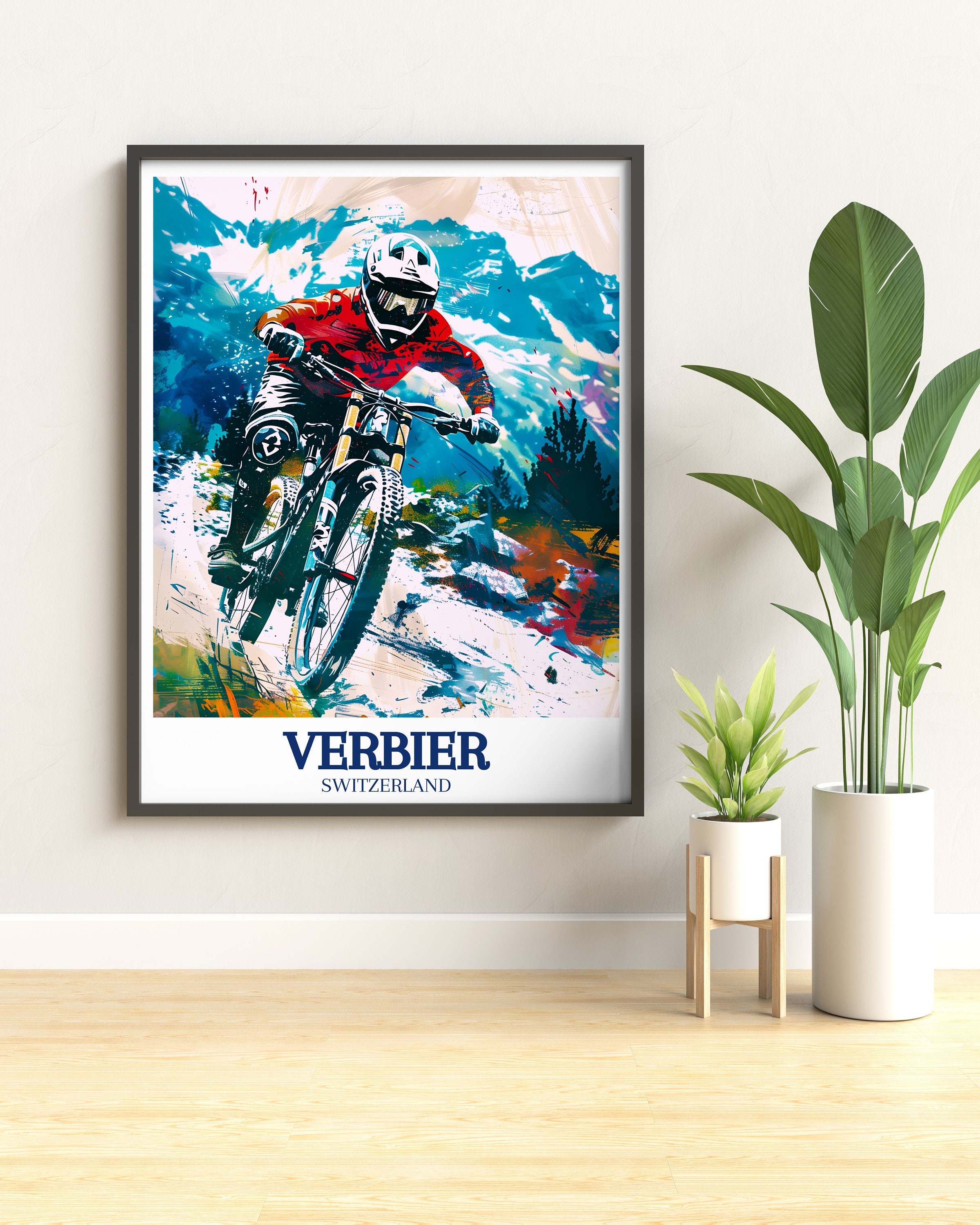 Verbier Travel Posters - Mont Gelé and MTB Verbier Wall Art - Verbier ...
