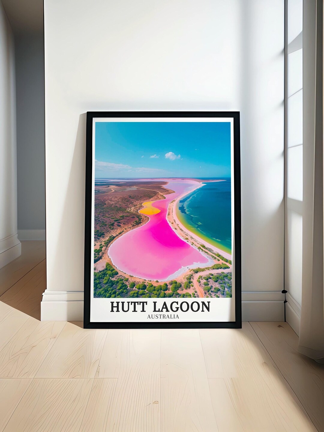 Hutt Lagoon Poster- Pink Lake Art -kalbarri Art- Hutt Lagoon Decor ...