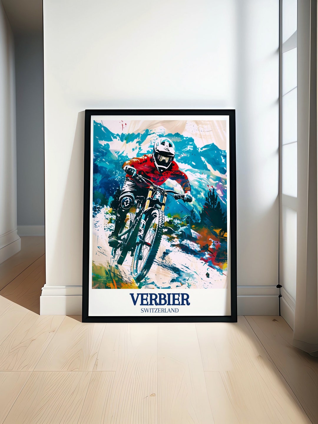 Verbier Travel Posters - Mont Gelé and MTB Verbier Wall Art - Verbier ...