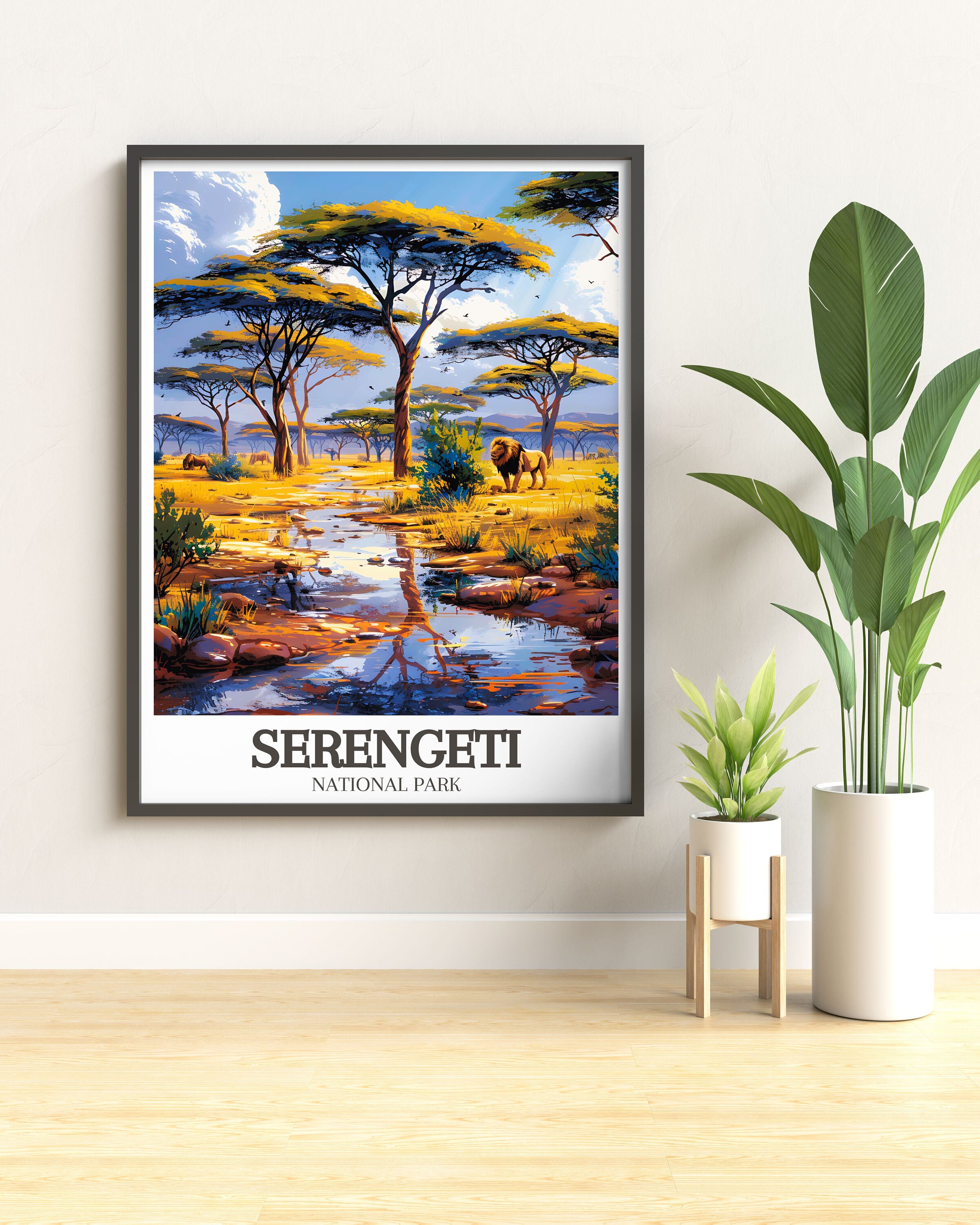 Serengeti Prints National Park Wall Art Africas Acacia Tree and ...