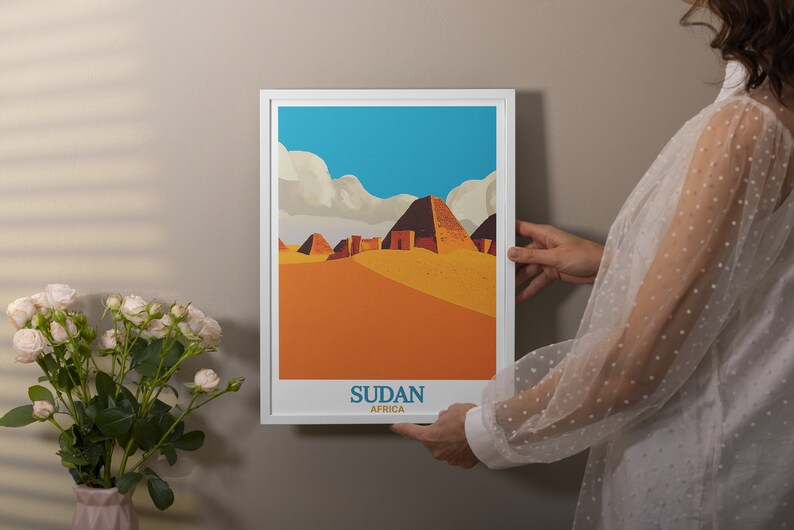 Sudan Travel Print Posters Sudan Artwork and Meroë Pyramids Posters ...