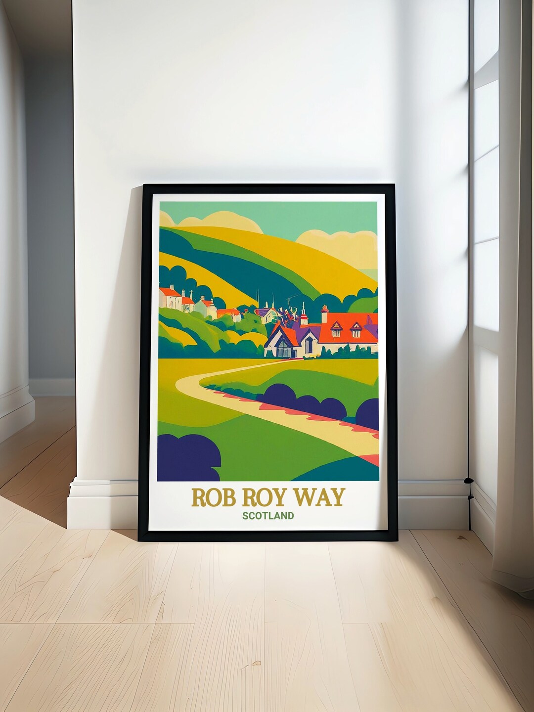 Rob Roy Way Travel Poster Aberfoyle Print Aberfoyle Decor Rob Roy Way ...