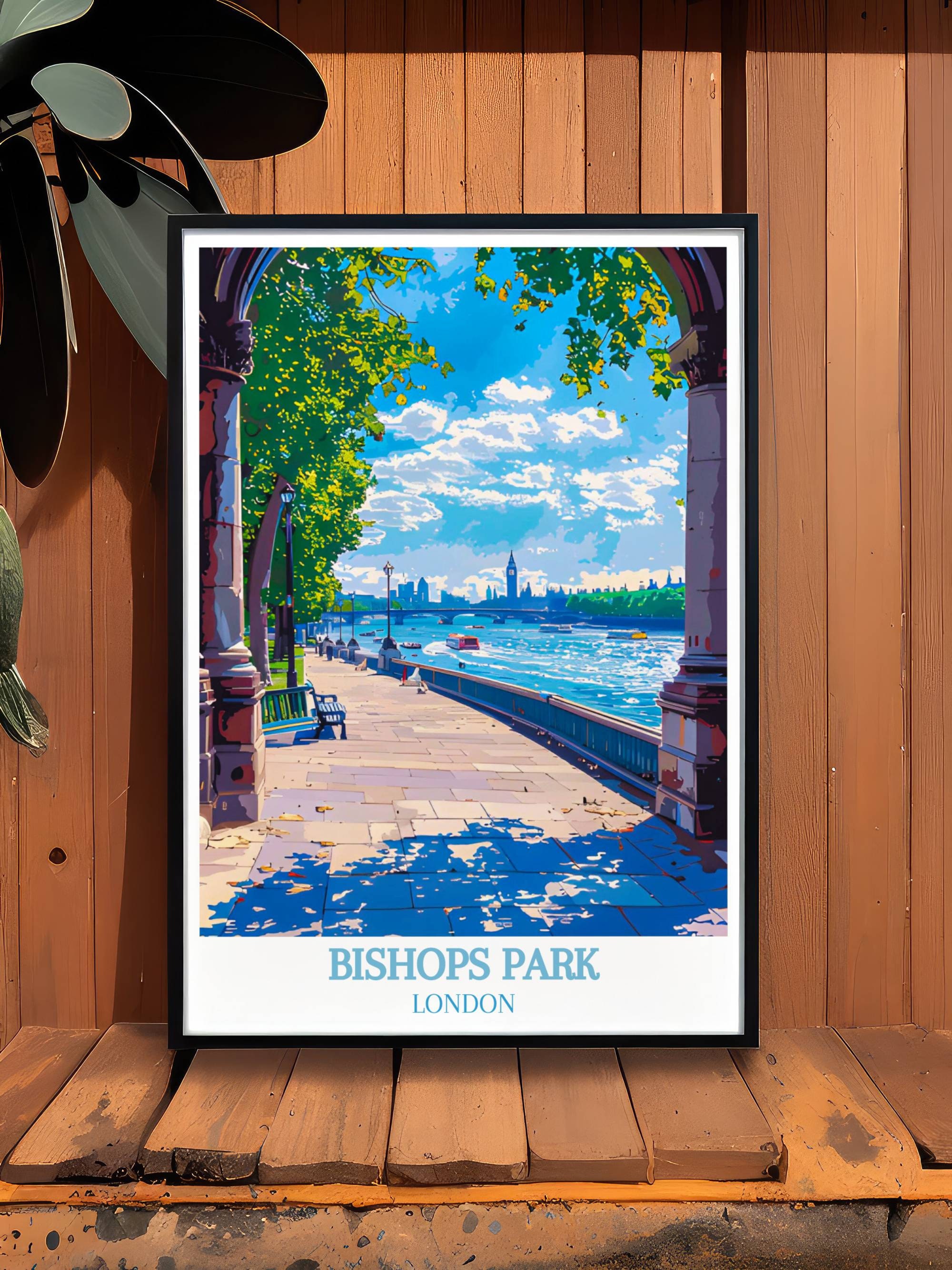 Bishops Park Poster - Thames Path Print - Thames Path Poster - Bishops ...