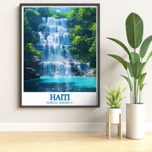 Colorful Haiti Art Print - Haiti Bassin Bleu Travel Print - Haiti ...