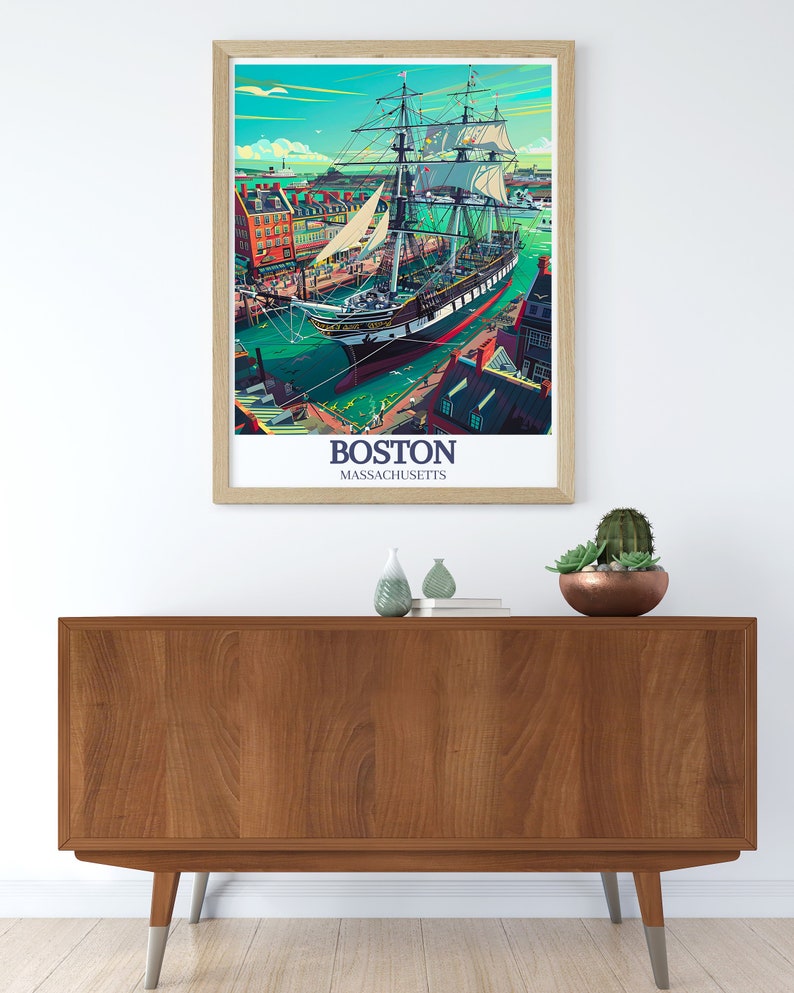 Boston Poster - Framed USS Constitution Print - Boston Harbor Canvas ...
