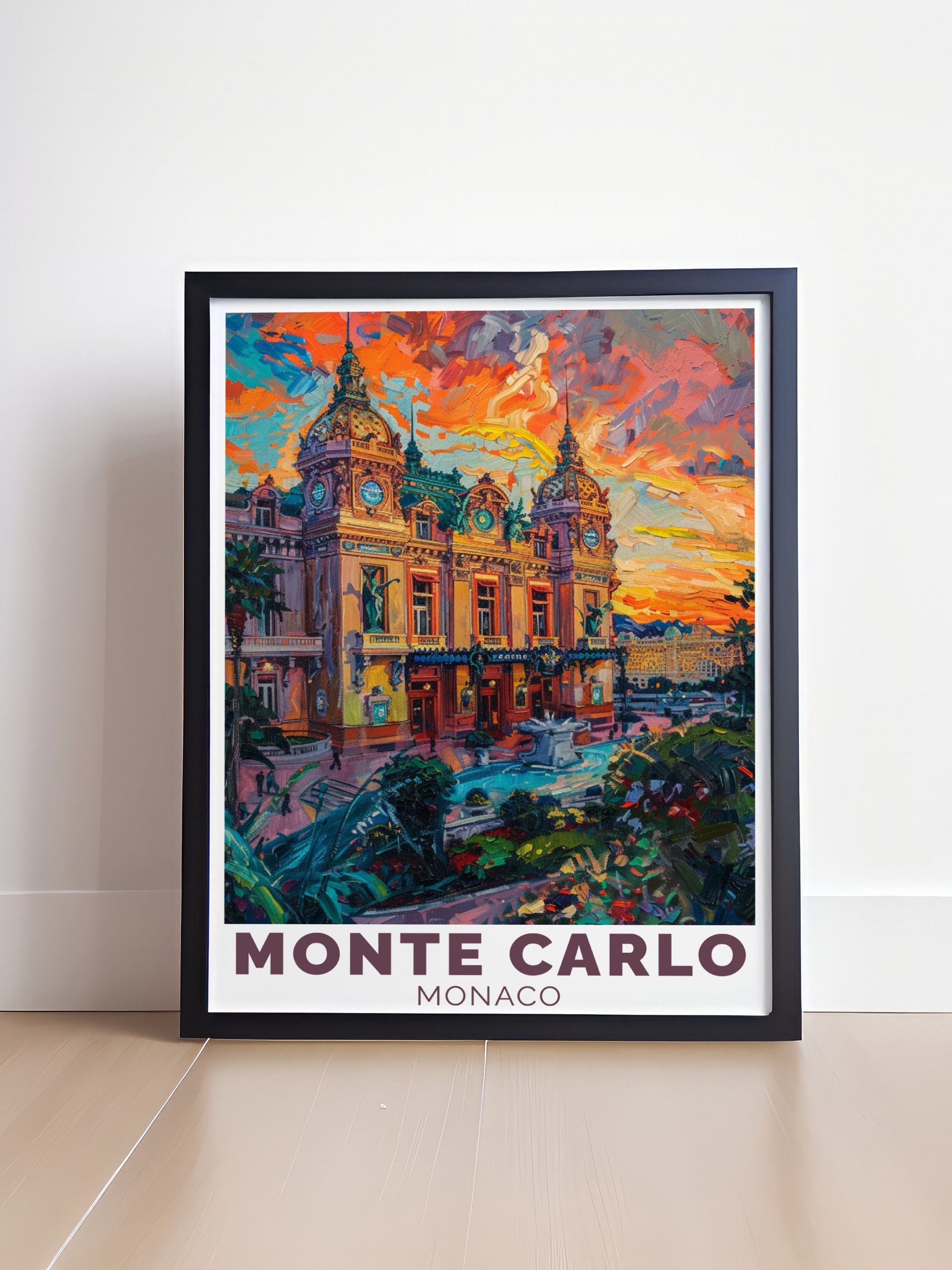 Monte-carlo Travel Poster - Monaco Wall Art - Casino De Monte-carlo ...