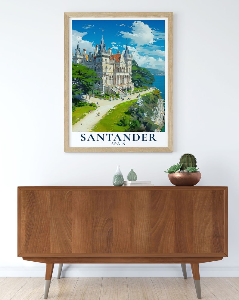 Santander Travel Poster Palacio De La Magdalena Posters and Prints ...