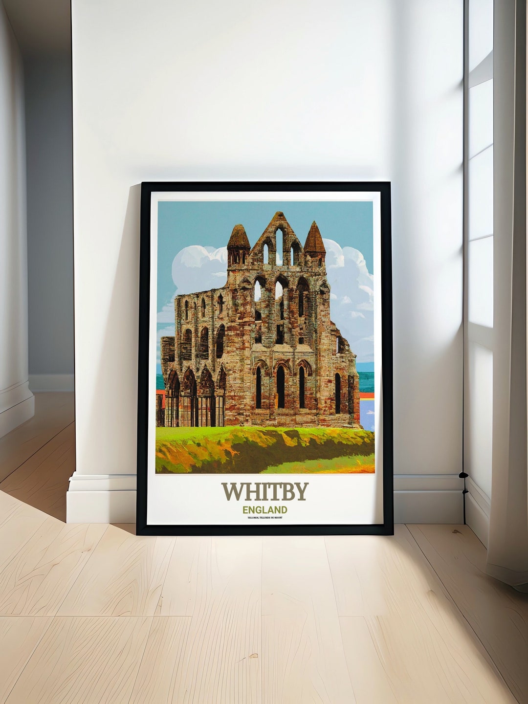 Whitby Abbey Travel Posters - Abbey Ruins Wall Decorations - Whitby Art ...
