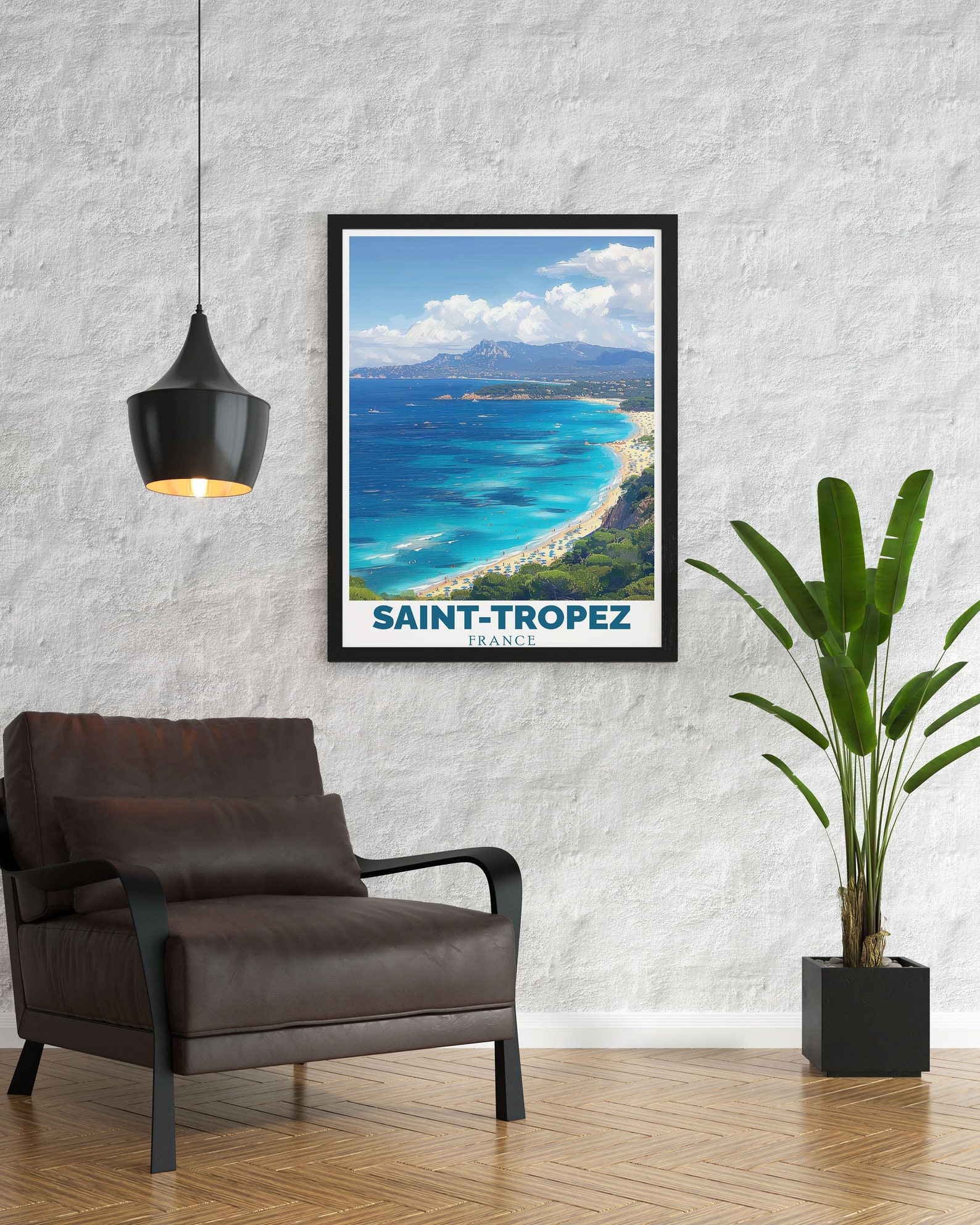 St Tropez Poster Pampelonne Beach Decor St Tropez Travel Art Collection St Tropez Home Art ...