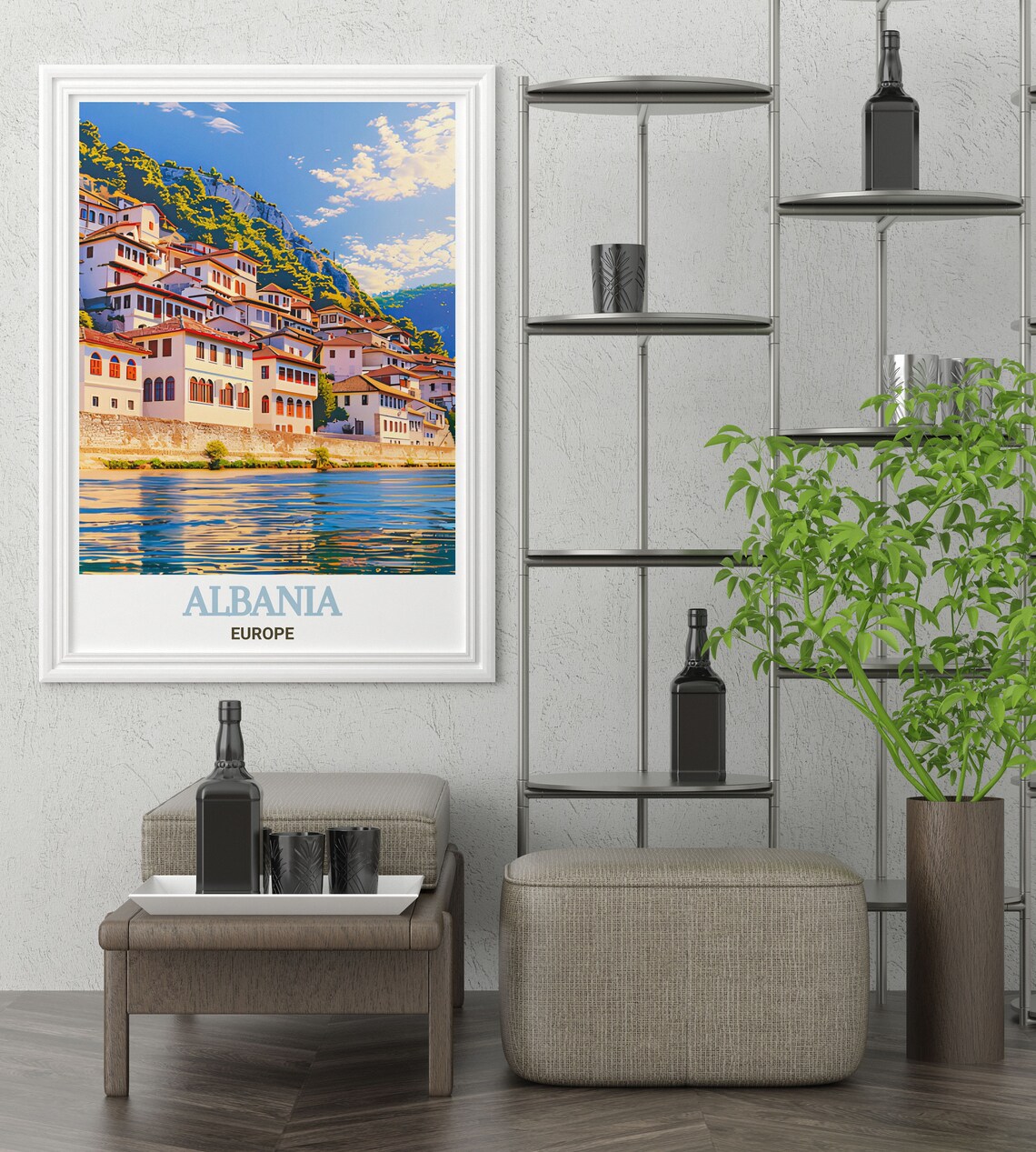 Albania Travel Poster Berat Artwork Tirana Print Vintage Travel Art ...