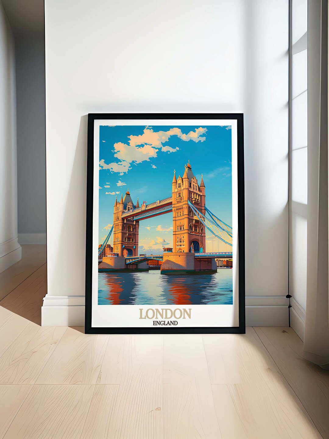 London Travel Poster Tower Bridge Print Stunning UK Wall Art ...