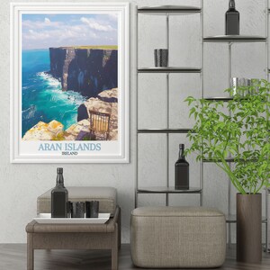 Aran Islands Travel Poster - Inishmaan Cliffs Artwork - Inishmaan ...