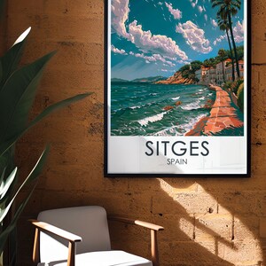 Sitges Promenade Art -spain Travel Print - Sitges Wall Decor - Spanish ...