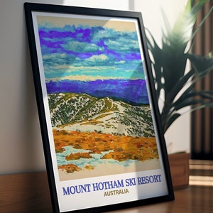 Mount Hotham Ski Resort Travel Art - Mount Hotham and Victoria Alps Art ...