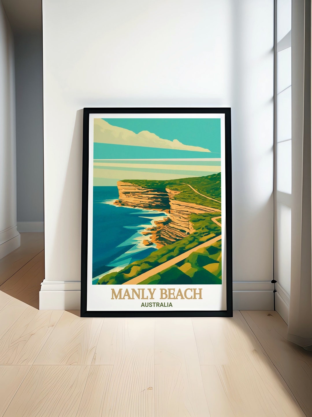 Manly Beach Travel Poster - North Head Sanctuary Prints - North Head ...