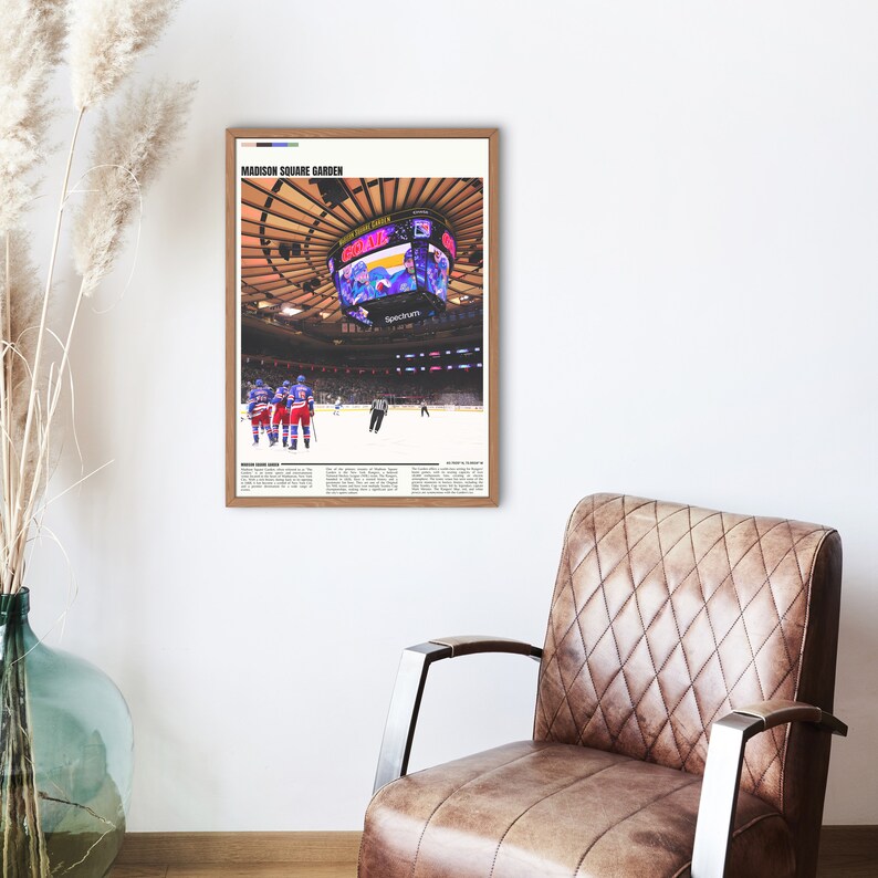 Madison Square Garden Print New York Rangers Poster NHL Art NHL Arena ...