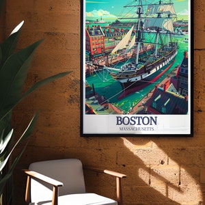 Boston Poster - Framed USS Constitution Print - Boston Harbor Canvas ...