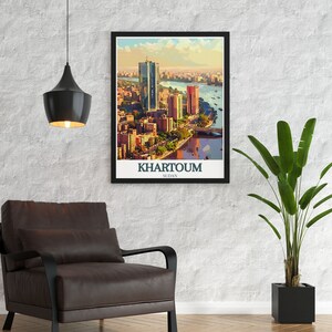 Khartoum Travel Print - NTC Tower and Nile River Travel Poster - NTC ...