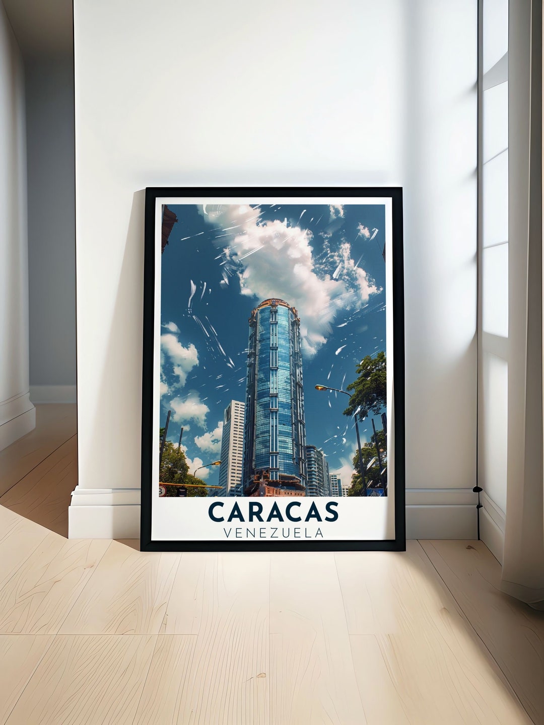 Caracas Travel Poster - Parque Central Complex Print - Venezuela Art ...