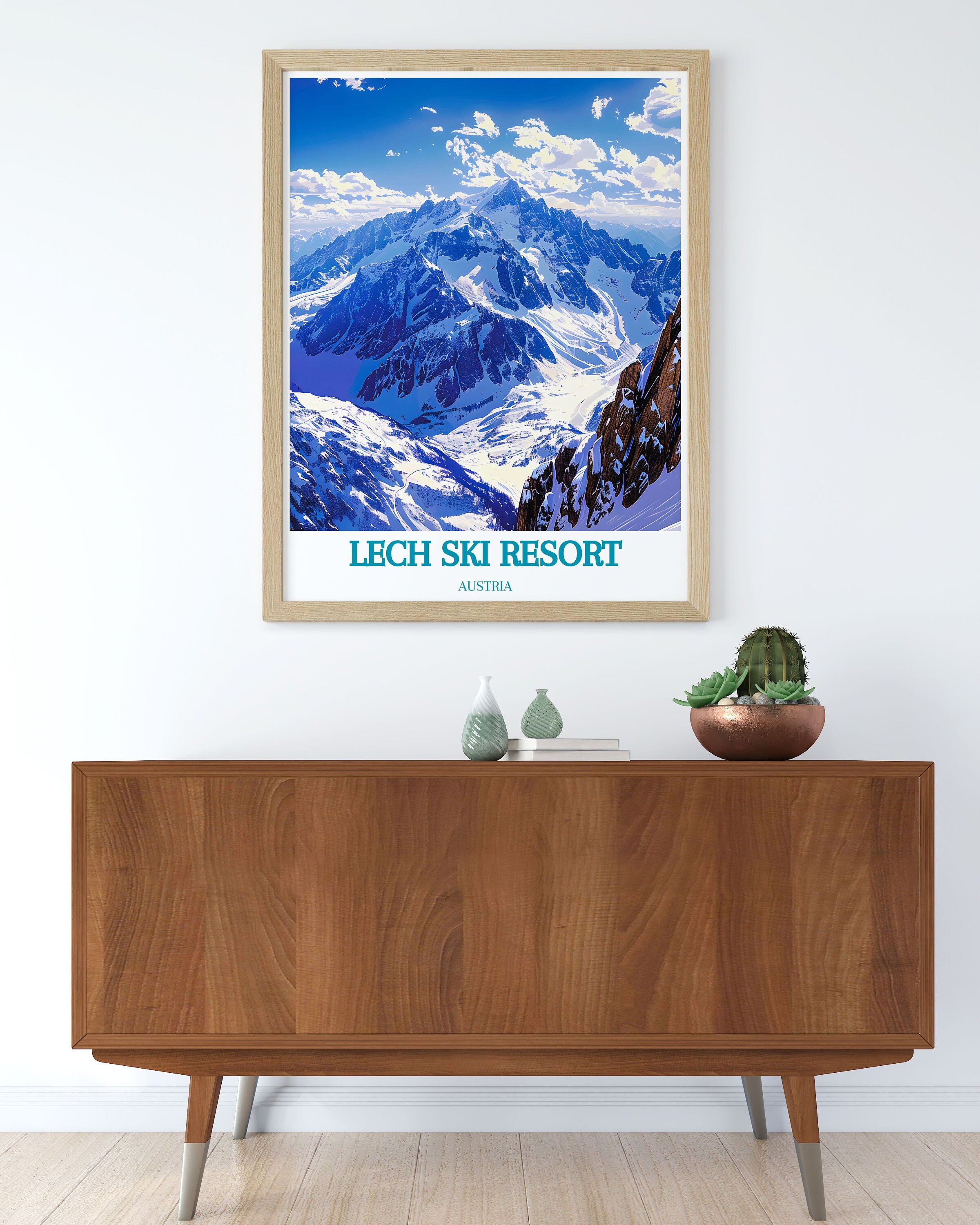 Explore the Lech Ski Resort Poster Collection - Retro Valluga Mountain ...