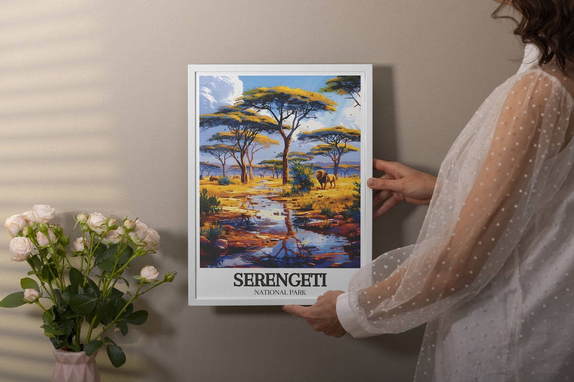 Serengeti Prints National Park Wall Art Africas Acacia Tree and ...