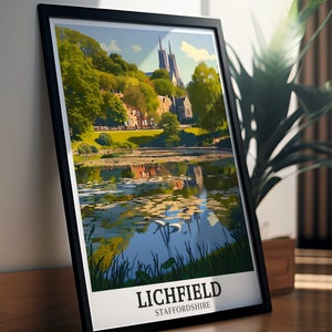 Lichfield Poster - Beacon Park Print - Minster Pool Poster - Lichfield ...