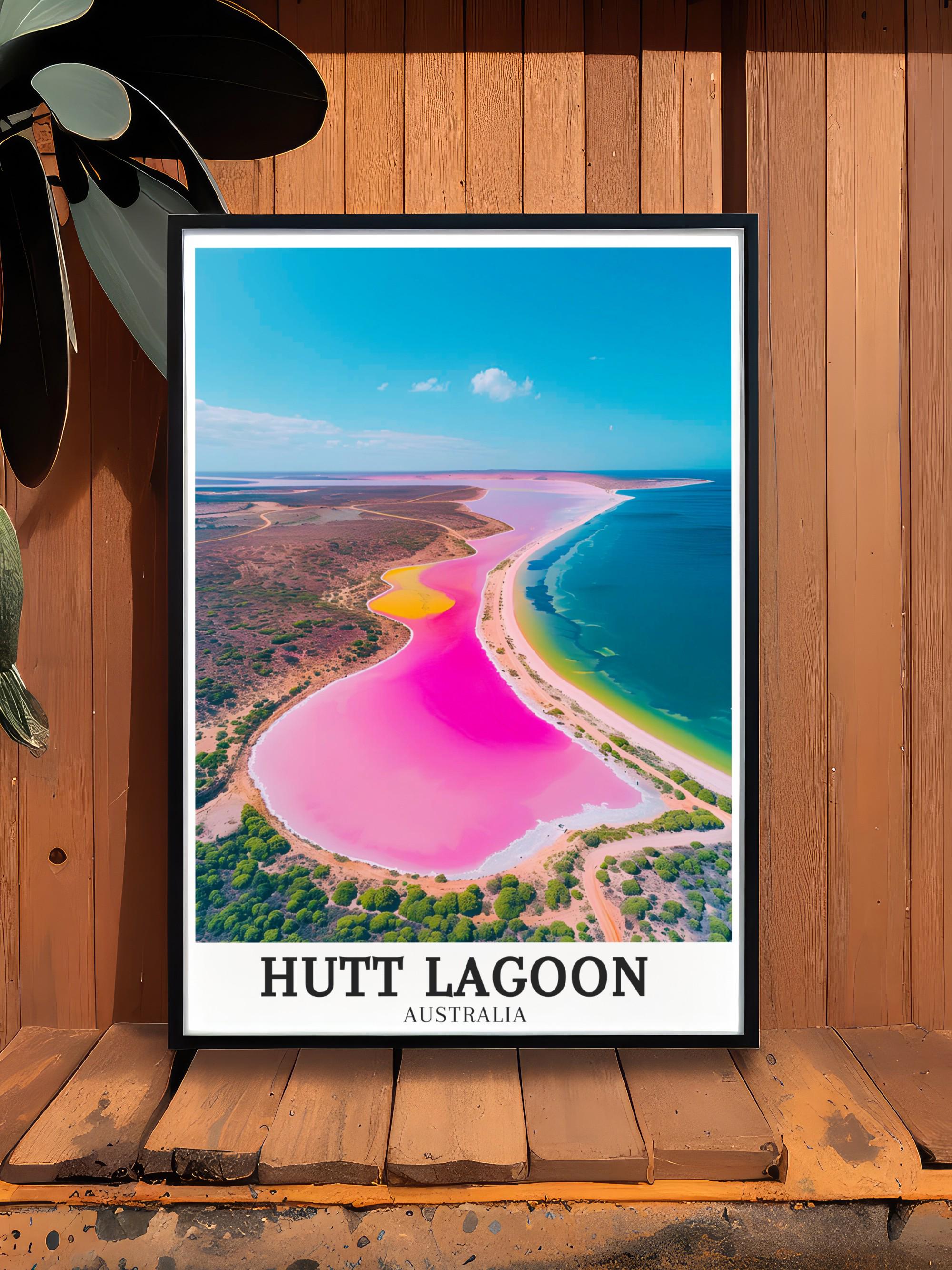 Hutt Lagoon Poster- Pink Lake Art -kalbarri Art- Hutt Lagoon Decor ...