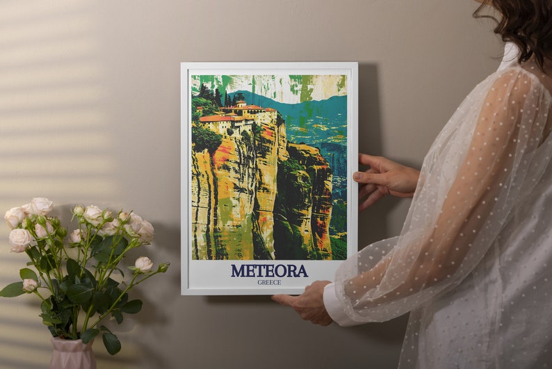 Meteora Greece Travel Prints - Peneus Valley Scenic Posters - Great ...