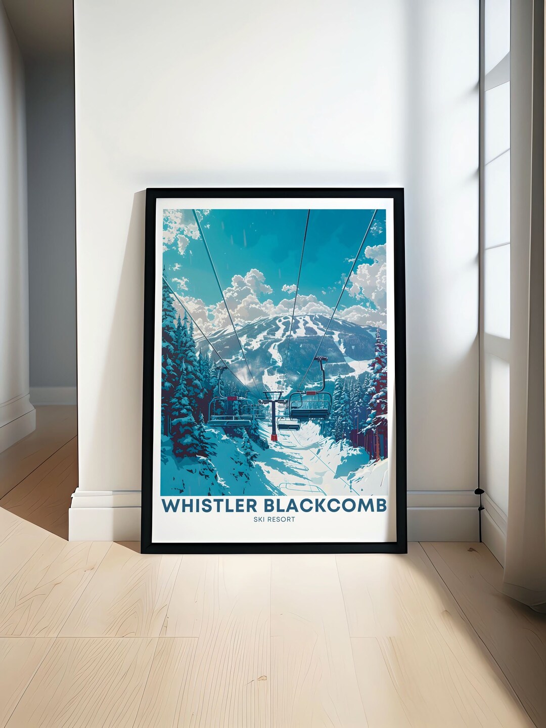 Whistler Blackcomb Poster - Framed Whistler Ski Resort Print -whistler ...
