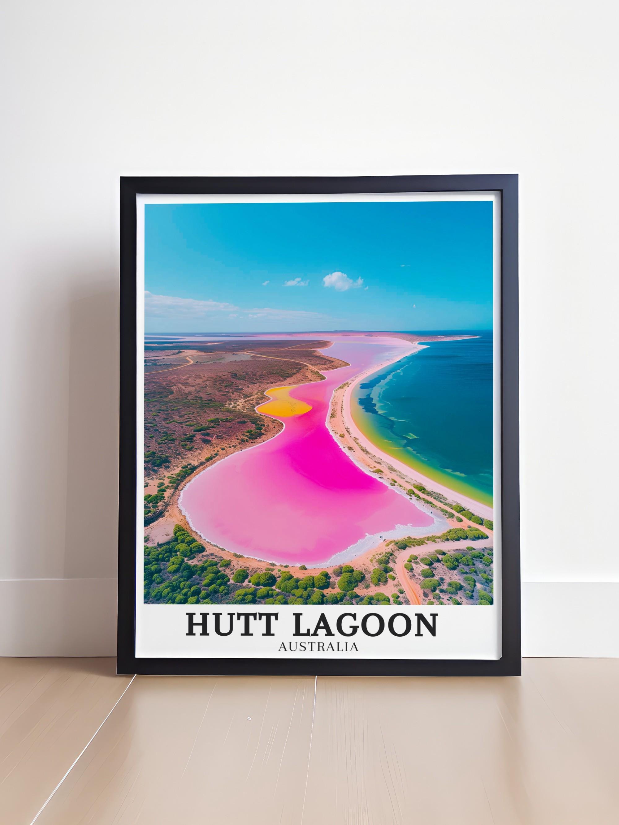Hutt Lagoon Poster- Pink Lake Art -kalbarri Art- Hutt Lagoon Decor ...
