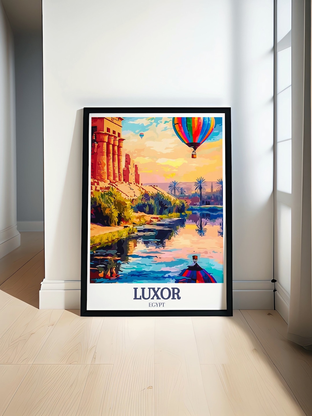 Luxor Travel Print - Luxor Temple and Nile River Art Poster - Luxor ...