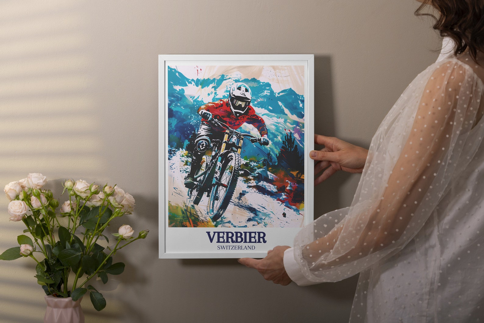 Verbier Travel Posters - Mont Gelé and MTB Verbier Wall Art - Verbier ...