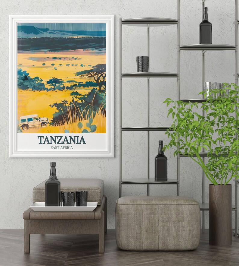 Tanzania Travel Poster - Ngorongoro Crater and Dar Es Salaam Posters ...