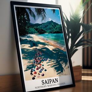 Saipan Travel Print- Micro Beach Art Collection - Garapan Scenic Prints ...