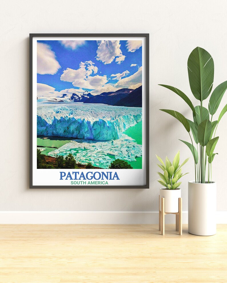 Patagonia Travel Poster Perito Moreno Glacier Art Patagonia Art and ...