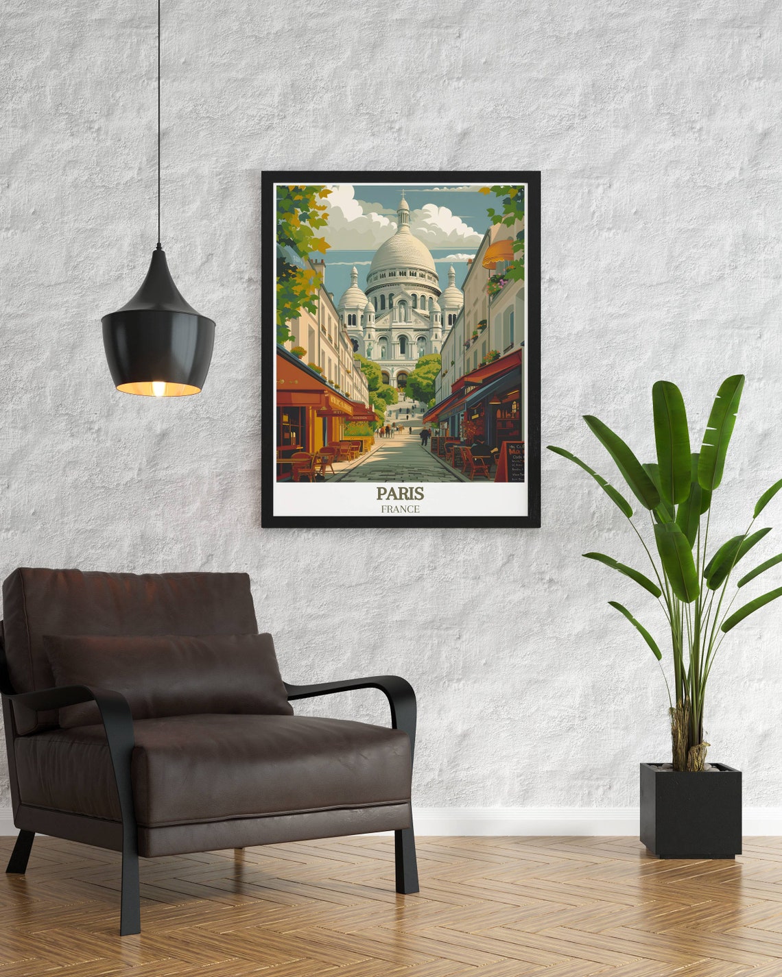 Iconic Paris Landmarks Prints Montmartre Art and Travel Poster ...