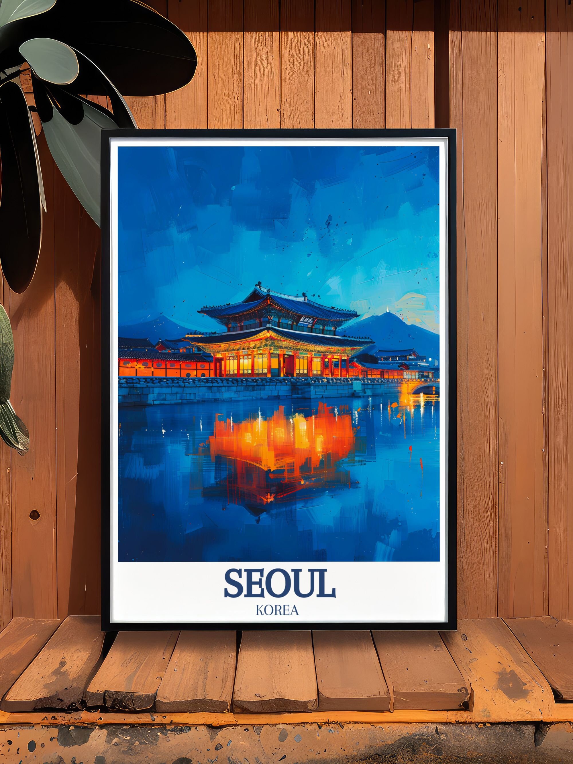 Seoul Poster Gyeongbokgung and Han River Art Prints South Korea Wall ...