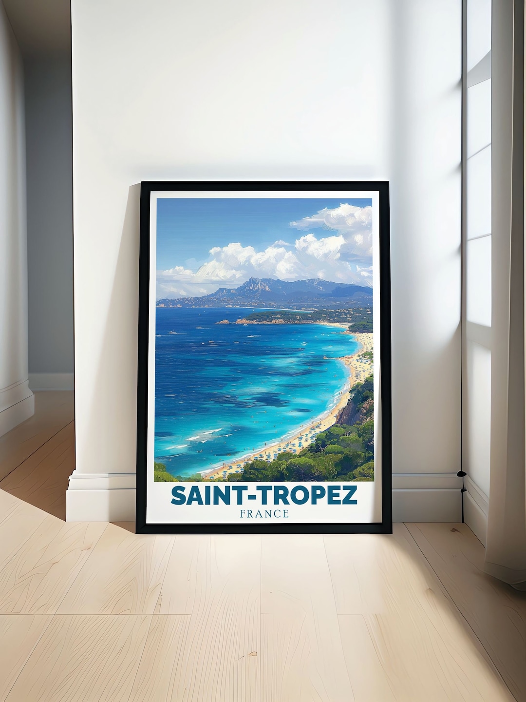St Tropez Poster - Pampelonne Beach Decor - St Tropez Travel Art Collection - St Tropez Home Art ...