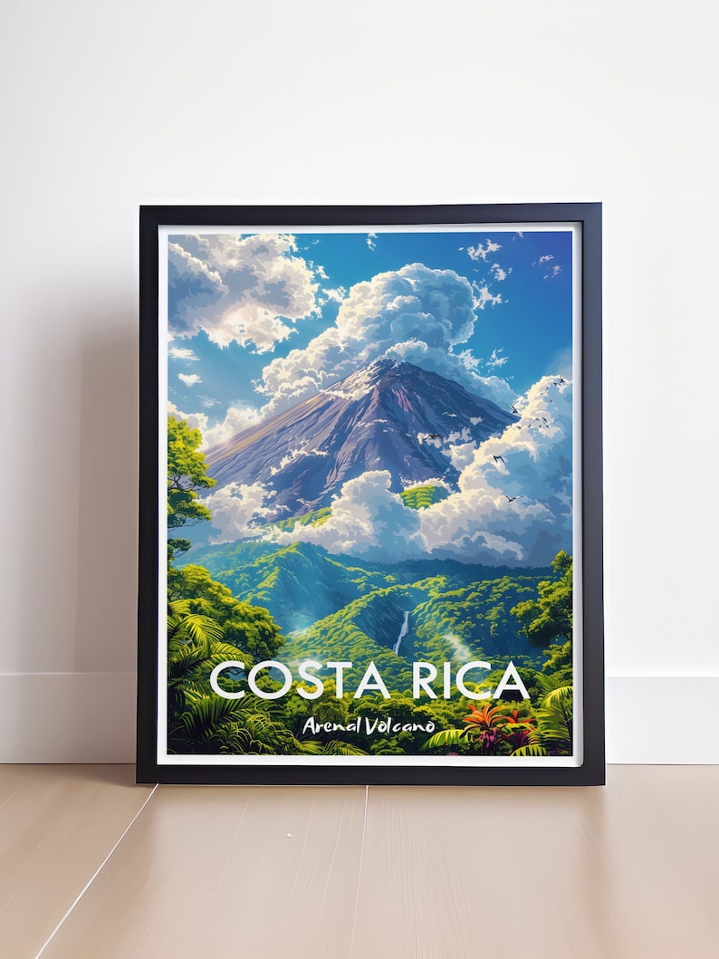 Costa Rica Art Collection Arenal Volcano Travel Posters stunning Wall ...