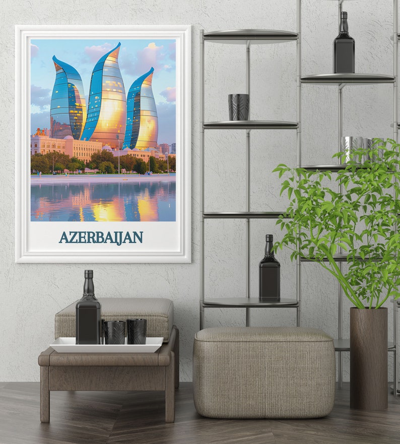 Azerbaijan Poster - Flame Towers Canvas Print - Framed Azerbaijan Prinr ...