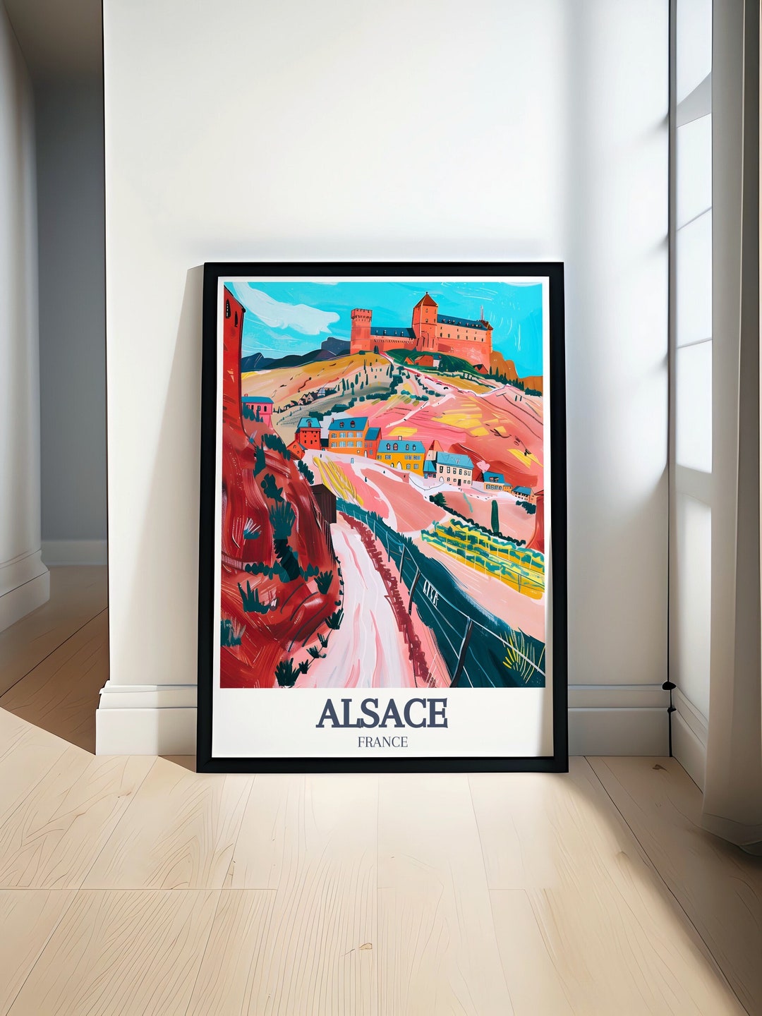Alsace Travel Poster - Du Haut-koenigsbourg and Alsace Wine Route Print ...