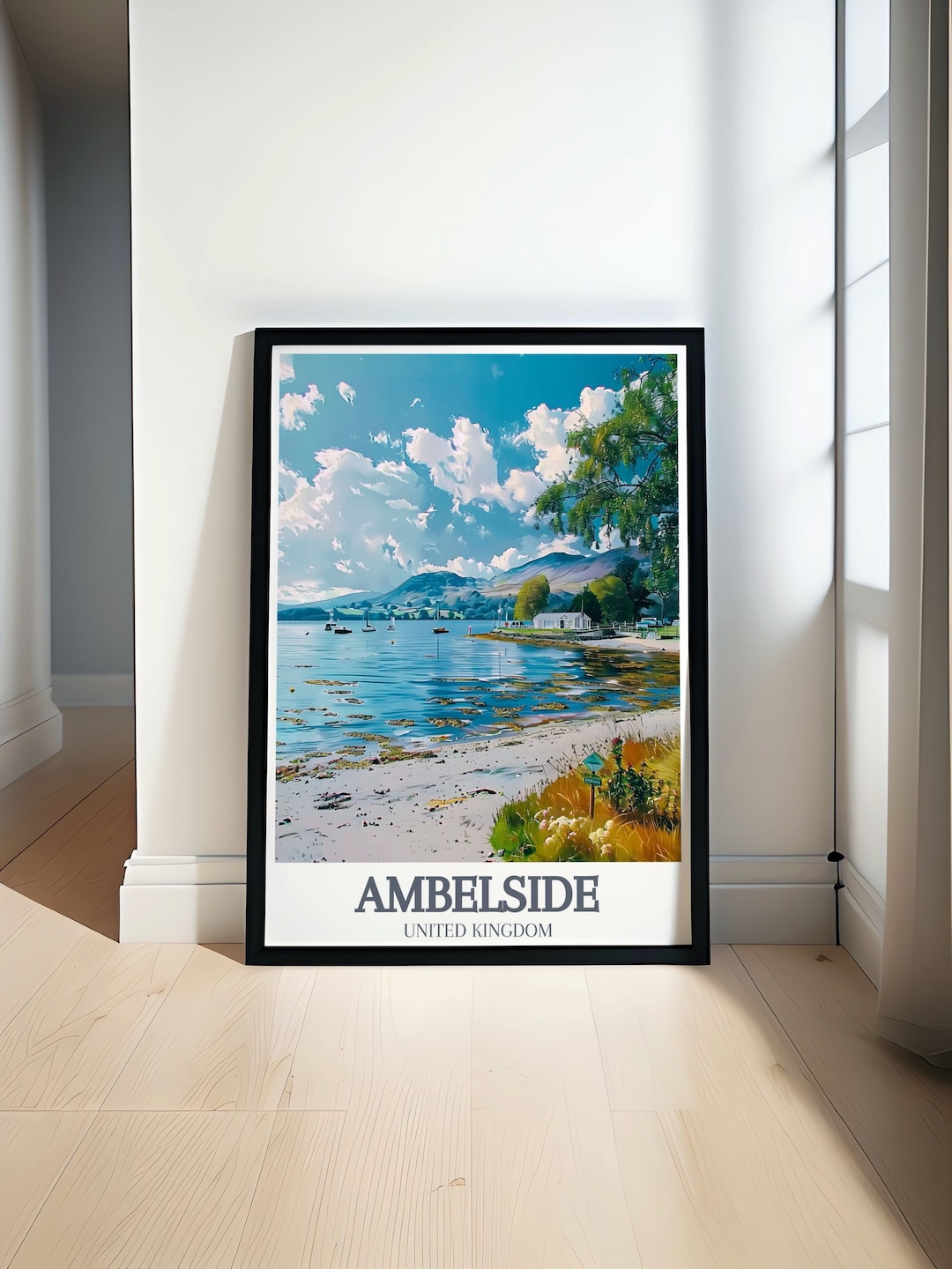 Ambleside Poster - Ambleside Print - Lake Windermere Print - Borrans ...